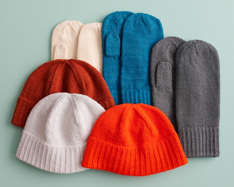 Classic Hat + Mittens In Wigeon: Free Knitting Pattern