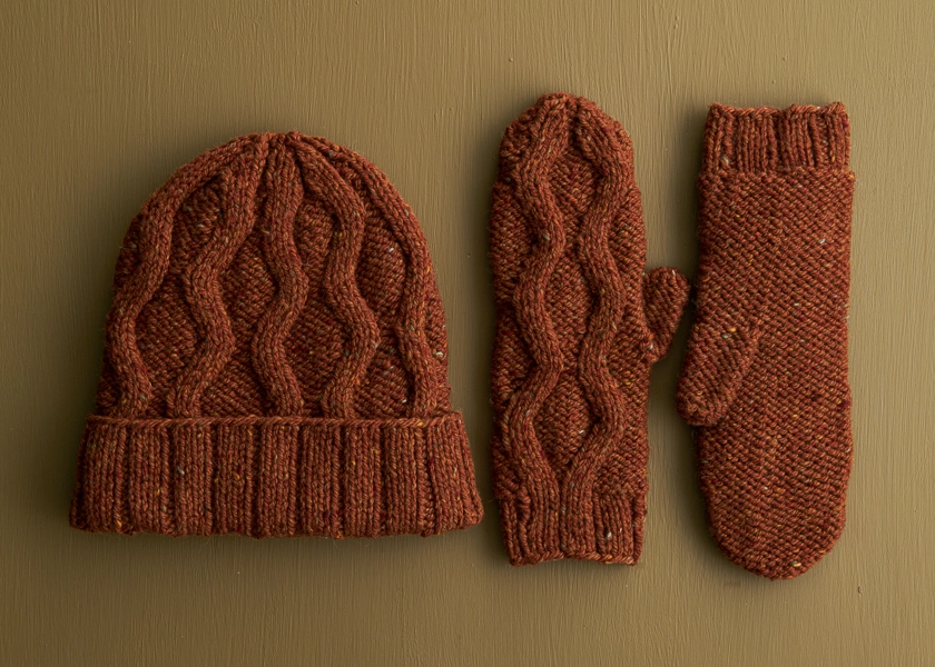 Fox Trail Hat + Mittens: Free Knitting Pattern