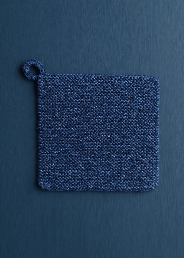 Blue Moon Pot Holder: Free Pot Holder Knitting Pattern