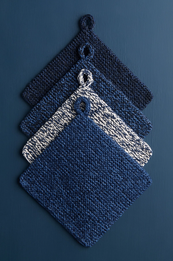 Blue Moon Pot Holder: Free Pot Holder Knitting Pattern