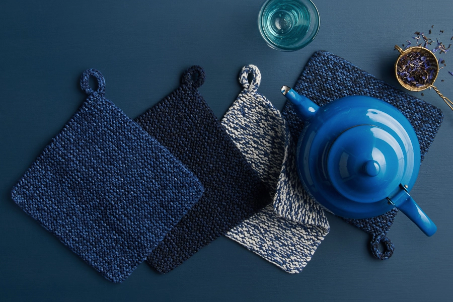 Blue Moon Pot Holder: Free Pot Holder Knitting Pattern